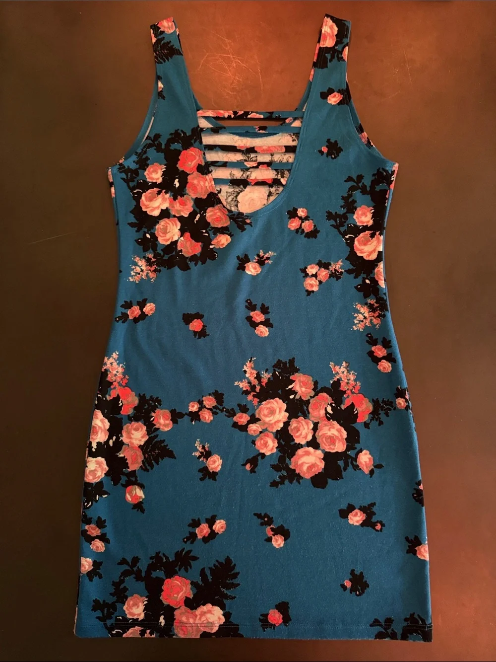 love audrey 3 + 1 | Dresses | Teal Floral Sleeveless Mini Dress | Poshmark